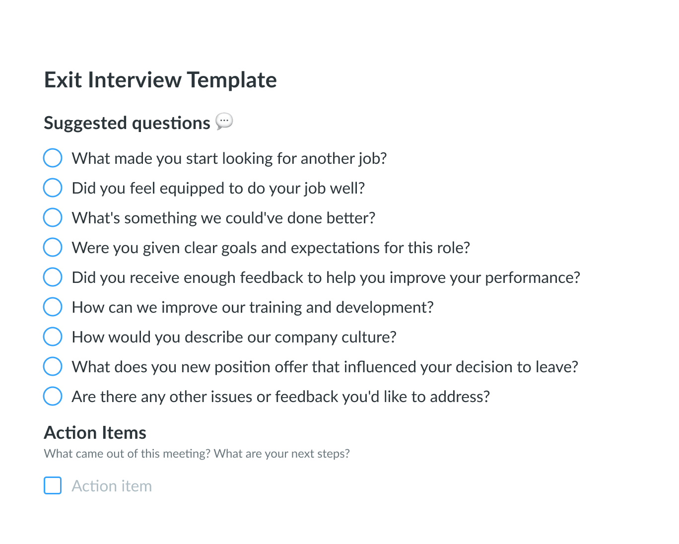 Exit Interview Template | 6 Must-Ask Exit Interview Questions | Fellow.app Exit Interview Template | 6 Must-Ask Exit Interview Questions | Fellow.app